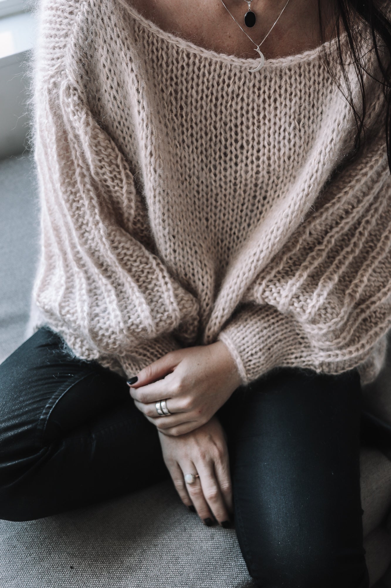 Knitting pattern FANCY SLEEVES SWEATER - oversized chunky sweater with ...